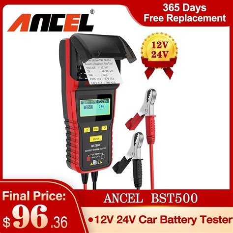 Ancel Bst500 1224v Car Battery Analyzer Tester Thermal Printer Diagno