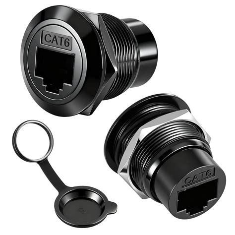 Alrhso 2 Pack Rj45 Cat6 Panel Mount Adapter Bulkhead Feed