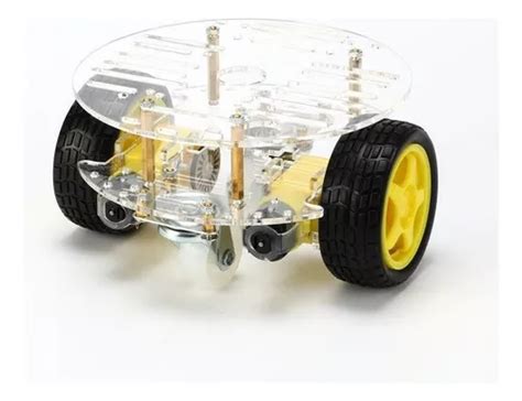 Kit Chasis Carro Robot 2wd 2 Bases Acrílicas Redondo Arduino Cuotas