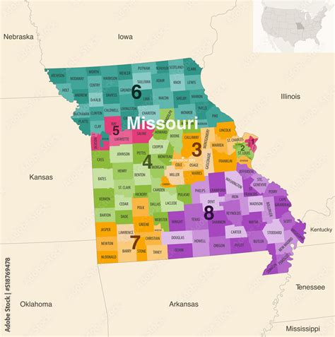 The Missouri Congressional District Map A Framework For Representation