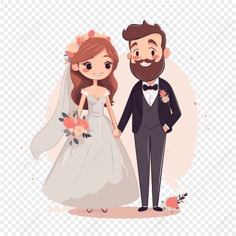 웨딩 커플 벡터만화상표클립 아트 Png 일러스트 무료 다운로드 Lovepik
