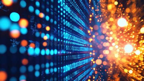 Display Data Streaming Through Cyberspace Abstract Background Binary