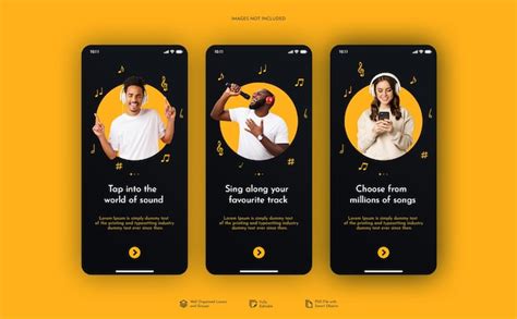 Premium Psd Music App Splash Screens