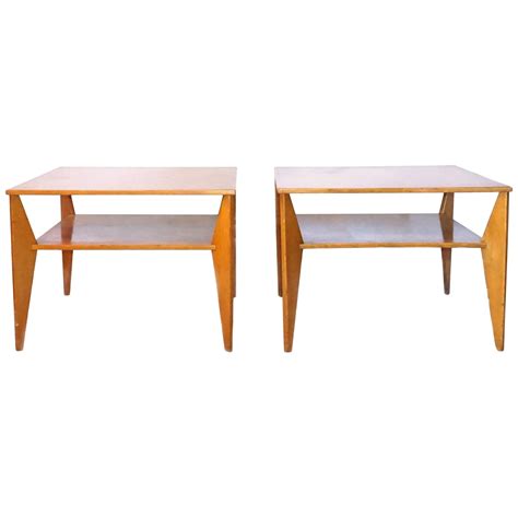 Pair Vintage Brass And Glass 2 Tier End Tables Mid 20th Century At 1stdibs