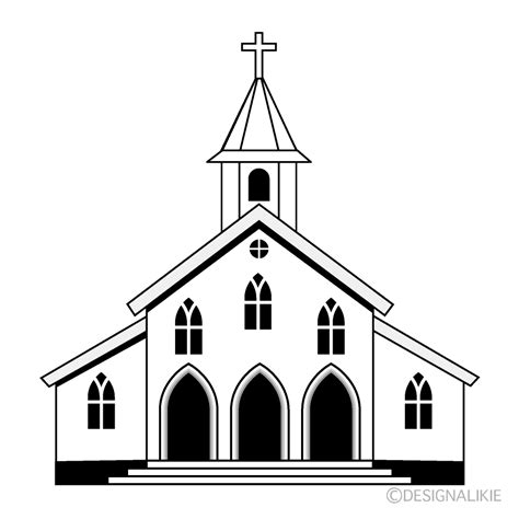Church Building Clipart Black And White