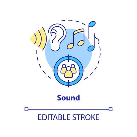 Som Conceito ícone Sensorial Branding Sentido Abstrato Idéia Fino