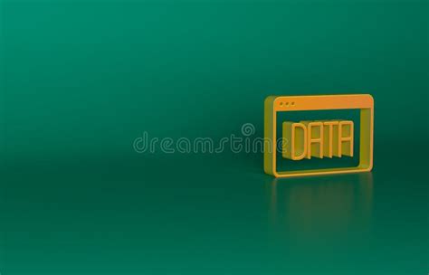Orange Data Analysis Icon Isolated On Green Background Business Data Analysis Process