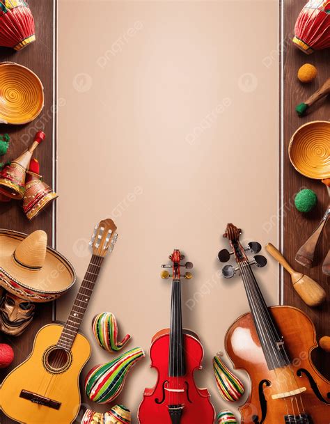 Vibrant Mexican Music Instruments Background Wallpaper Image For Free