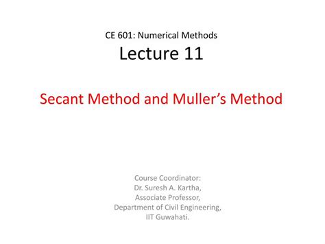 Pdf Secant Method And Mullers Method Dokumentips