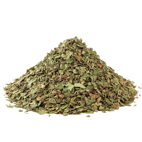 A Detailed View Of A Dense Pile Of Dried Oregano Leaves On A Clean
