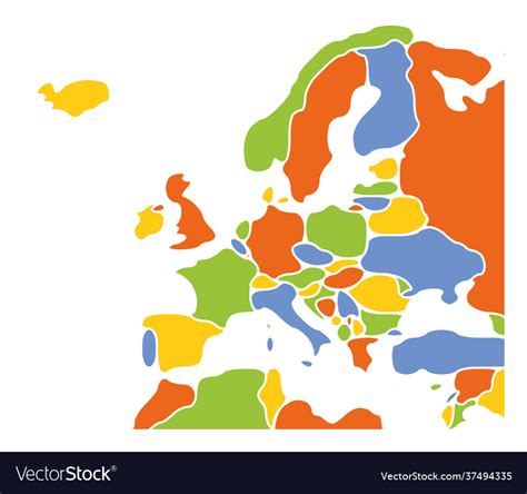 Smooth Map Europe Continent Royalty Free Vector Image