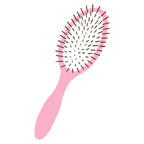 Beauty Pink Hair Brush Decorative Hand Drawn Illustration Elements