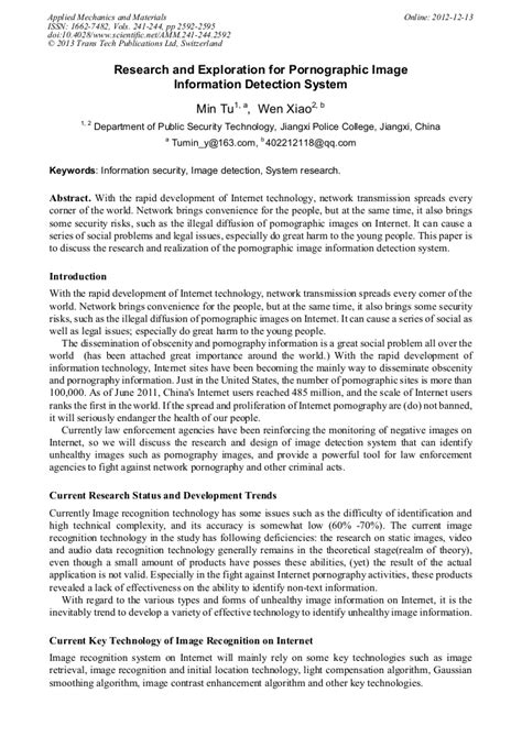 Research And Exploration For Pornographic Image Information Detection