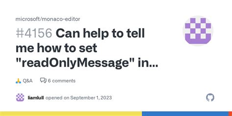 Can Help To Tell Me How To Set Readonlymessage In Monaco Editor · Microsoft Monaco Editor