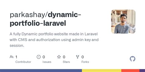Github Parkashaydynamic Portfolio Laravel A Fully Dynamic Portfolio Website Made In Laravel