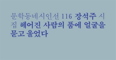 시집 장석주 헤어진 사람의 품에 얼굴을 묻고 울었다·이제니 그리하여 흘려 쓴 것들