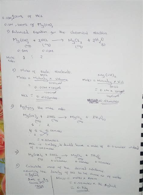 Solved Stoichiometric Method Steps Limiting The Excess Reagents