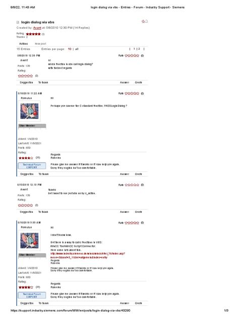 Login Dialog Via Vbs Entries Forum Industry Support Siemens Pdf Information Age