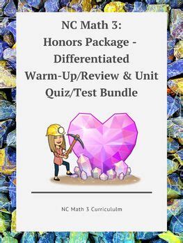 Nc Math 3 Honors Package Differentiated Warm Uprev And Unit Quiztest Bundle