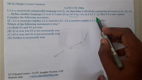 Gate Cse 2004 Youtube