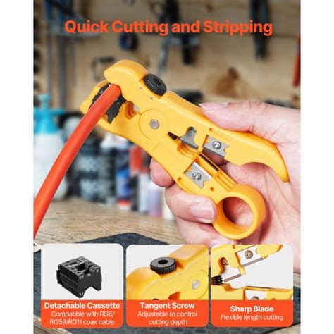 Coax Cable Crimper Kit Coaxial Cable Compression Tool Kit With Crimp