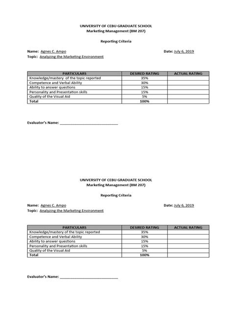 Reporting Criteria Pdf