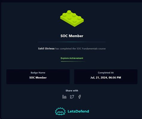 Sahil Shriwas On Linkedin Cybersecurity Socanalyst Letsdefend Continuouslearning…