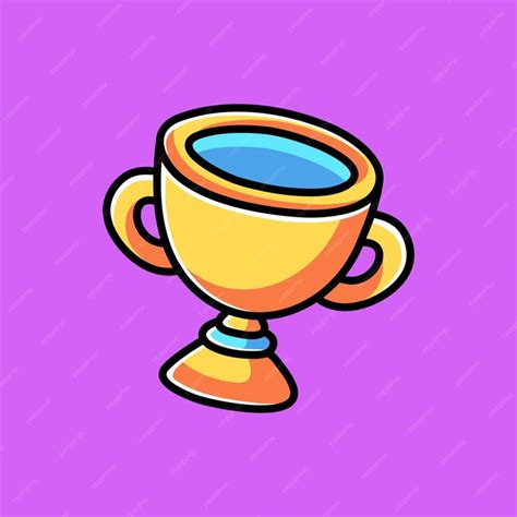 Premium Vector Cute Trophy Doodle Cartoon Illustration
