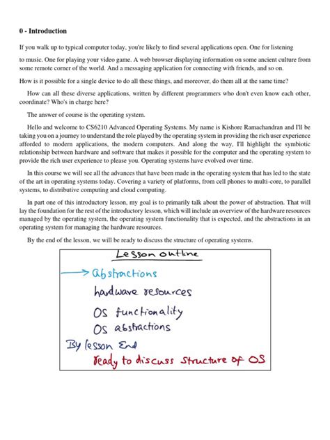 L01 Introduction Pdf Operating System Inputoutput
