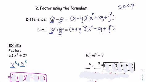 Mat121 55 Ex1 Cubes Factoring Video Youtube