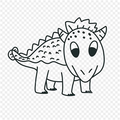 Triceratops Cartoon Cute Dinosaur Clipart Black And White Triceratops