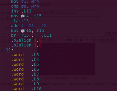 the binary transcendence analysing jump tables in msp430 assembly code