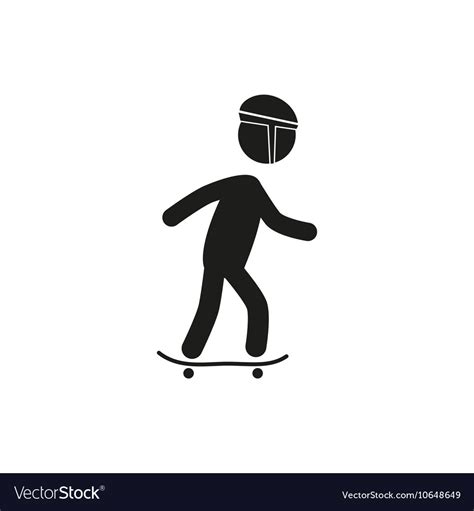 Riding Skateboard Stick Figure Royalty Free Vector Image