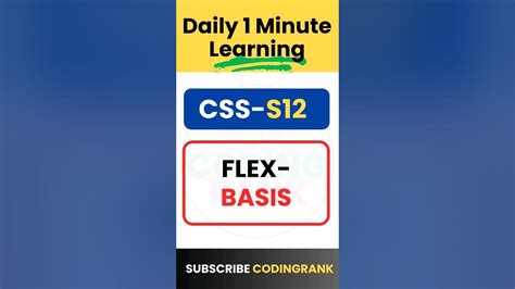 Css Flex Basis Property Shorts Youtubeshorts Shortsvideo Codingrank