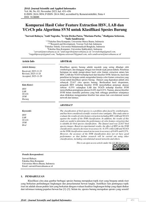 Pdf Comparison Of Hsv Lab And Ycrcb Color Feature Extraction Results