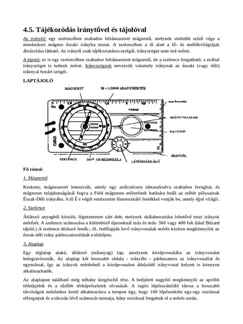 Tájékozódás Iránytűvel És Tájolóval Pdf