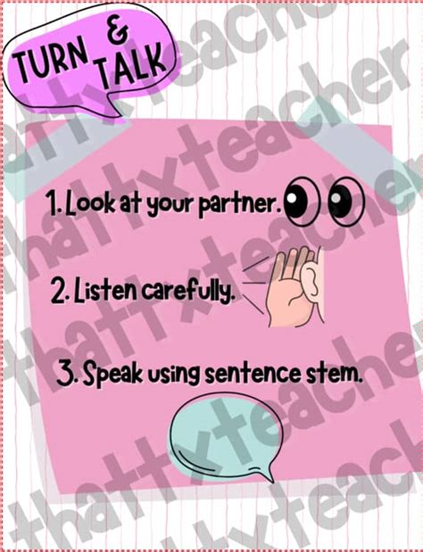 Turn And Talk Visual Poster By That Tx Teacher Resources Tpt