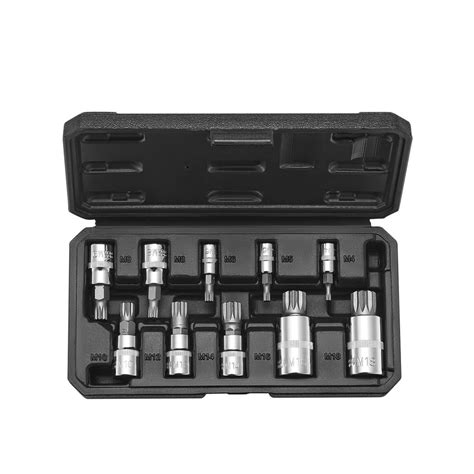 Vevor Xzn Triple Square Spline Bit Socket Set 10 Piece M4 M18 Premium Cr V Steel 1 4 In 3