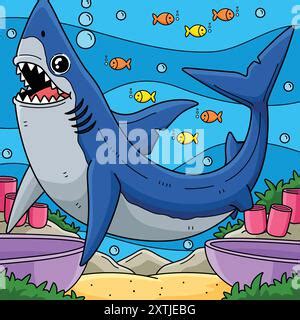 Mako Shark Cartoon Colored Clipart Illustration Stock Vector Image