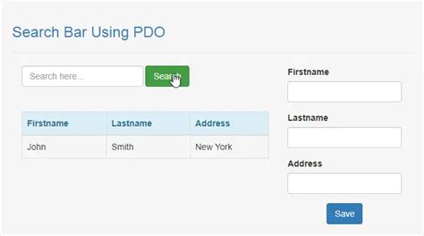 search bar using pdo sourcecodester