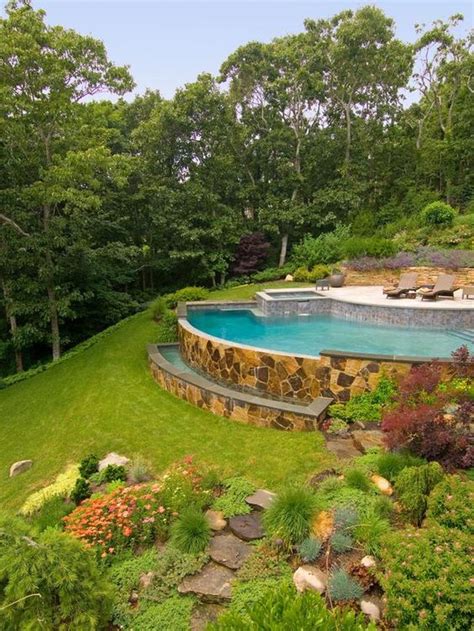 20 Beautiful Hillside Pool Ideas With Retaining Walls Nikkis Plate