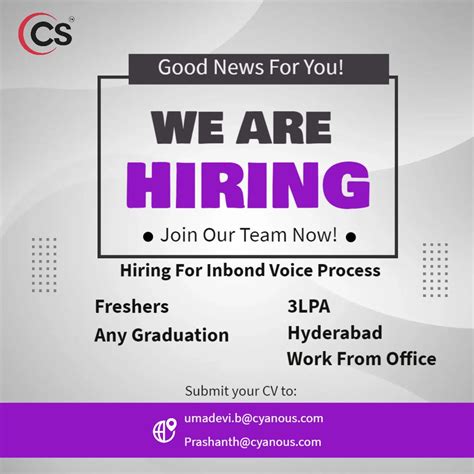 Prashanth Kumar On Linkedin Inbond Voice Process Freshers 3lpa Exp 45 Hyderabad Any Graduation