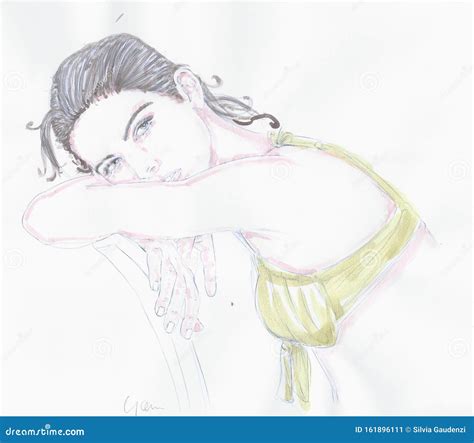 Ritratto Femminile Sexy Disegni Originali Dipinti Con Acquerello Sulla