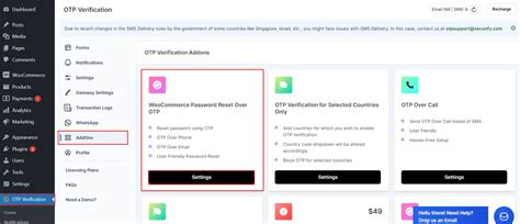 Woocommerce Password Reset Otp Verification Wordpress Sms