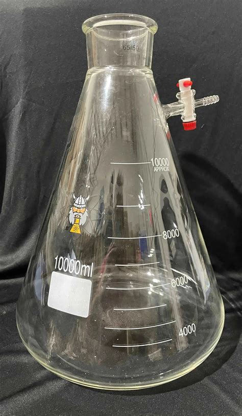 Erlenmeyer Flask 10l With Vac Port For Laboratory Use Viking Lab Supply