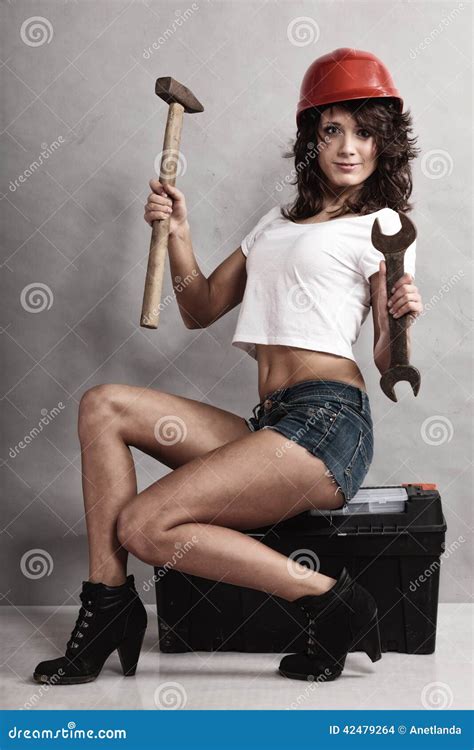 Girl Mechanic Working With Tools Stock Photo Image Of Occupation Laborer 42479264