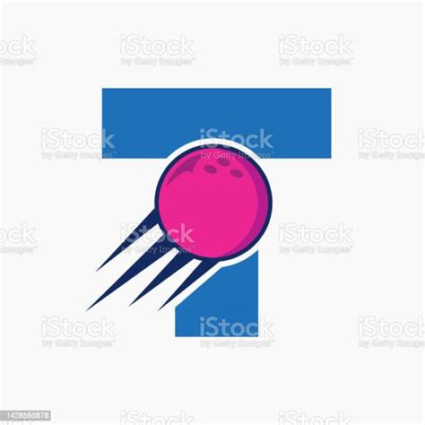 초기 편지 T 볼링 로고 개념 움직이는 볼링 볼 아이콘 볼링 스포츠 로고 타입 기호 벡터 템플릿 개념에 대한 스톡 벡터 아트 및 기타 이미지 Istock