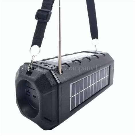Bluetooth Speaker Powered By Solar With FM Radio Flashlight MP3 Player Portable Speaker And