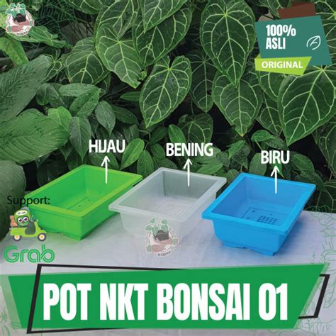 Jual Pot Tanaman Bonsai 01 02 Pot Nkt Bunga Pendek Ceper Hitam Coklat