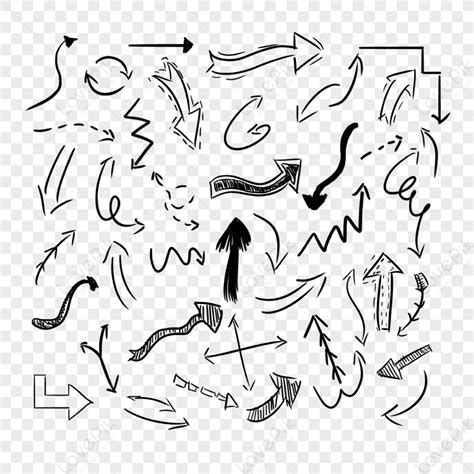 손으로 그린 화살표 일러스트 표시 컬렉션 화살표검은방향 Png 일러스트 무료 다운로드 Lovepik